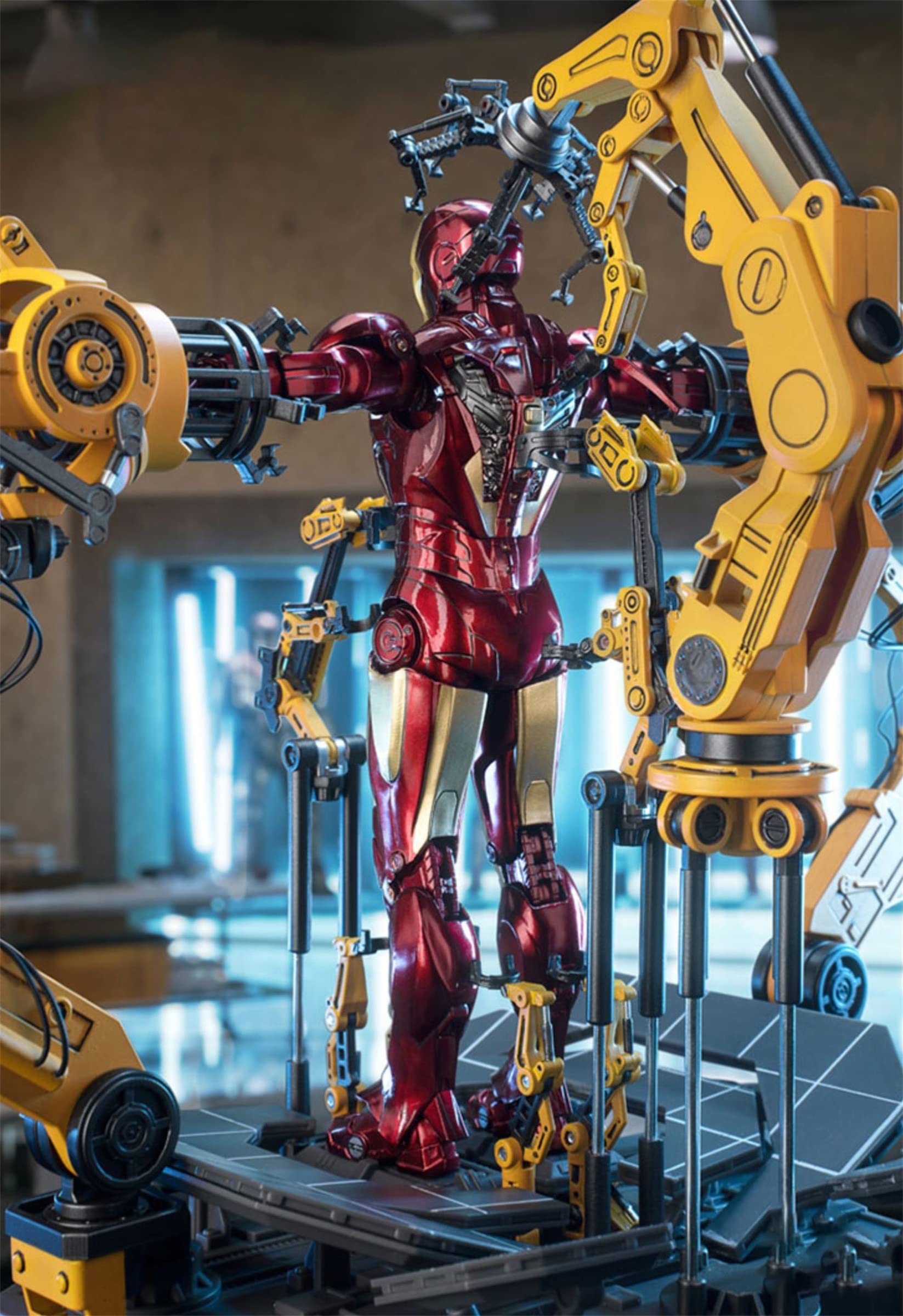 BANOBI Ironman MK4 Suit-up Gantry,7 Inch Action Figure,Collectible Ironman Scence,Light with Platform