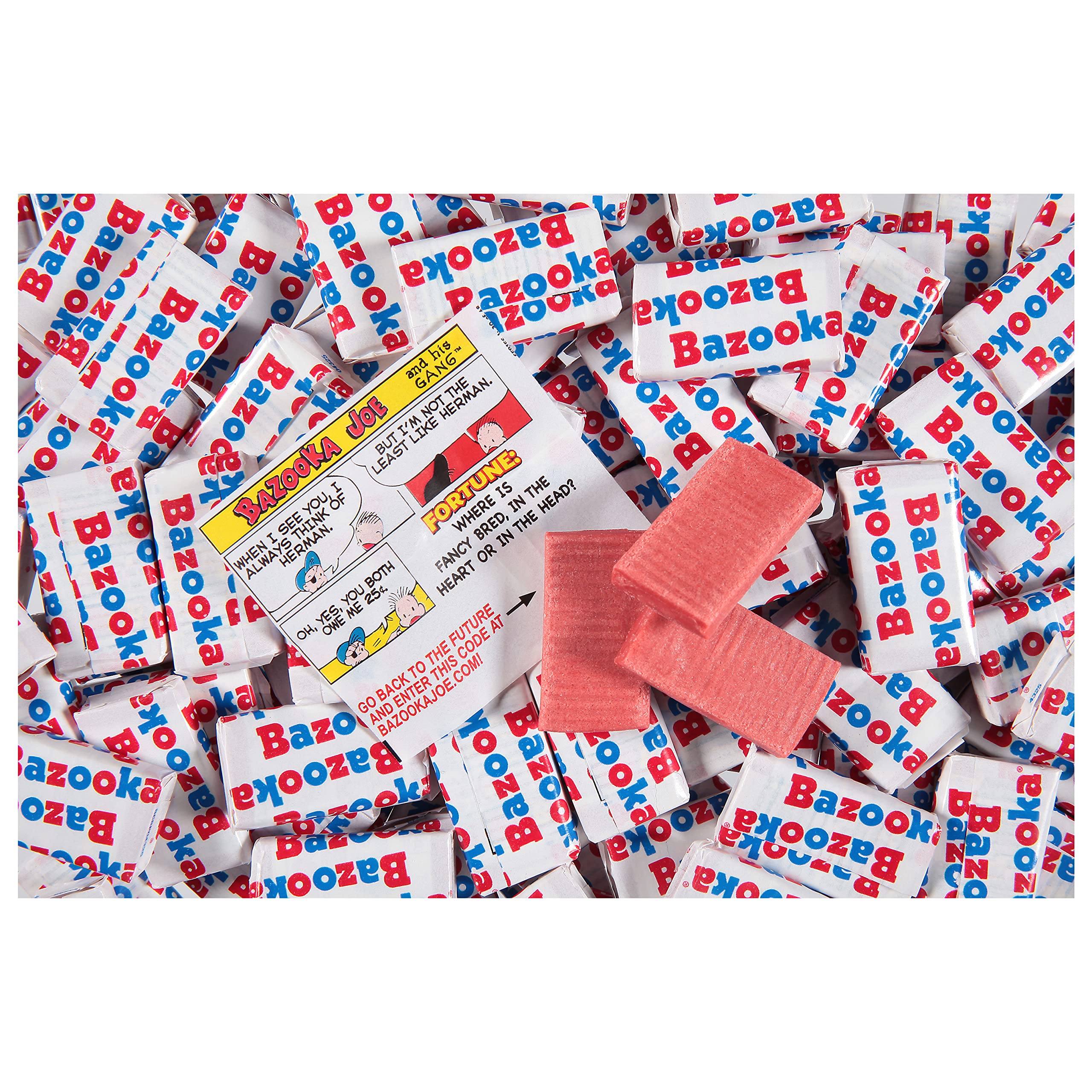 Bazooka Bubble Gum 225 Count Individually Wrapped Chewing Gum - Grape Flavor - Purple Candy Bulk Bubble Gum Tub - Fun Retro Old Fashioned Candy For Birthdays, Parties, And Celebrations