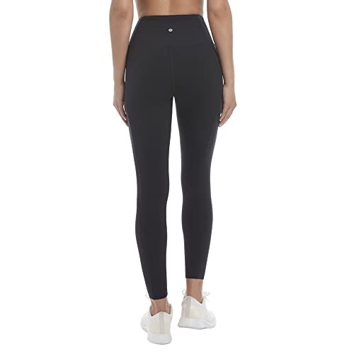 Danskin Women's High Rise Contour Bonded Ankle Leggings, Black Salt, Small