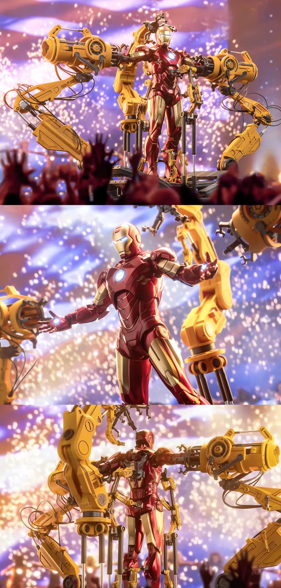 BANOBI Ironman MK4 Suit-up Gantry,7 Inch Action Figure,Collectible Ironman Scence,Light with Platform
