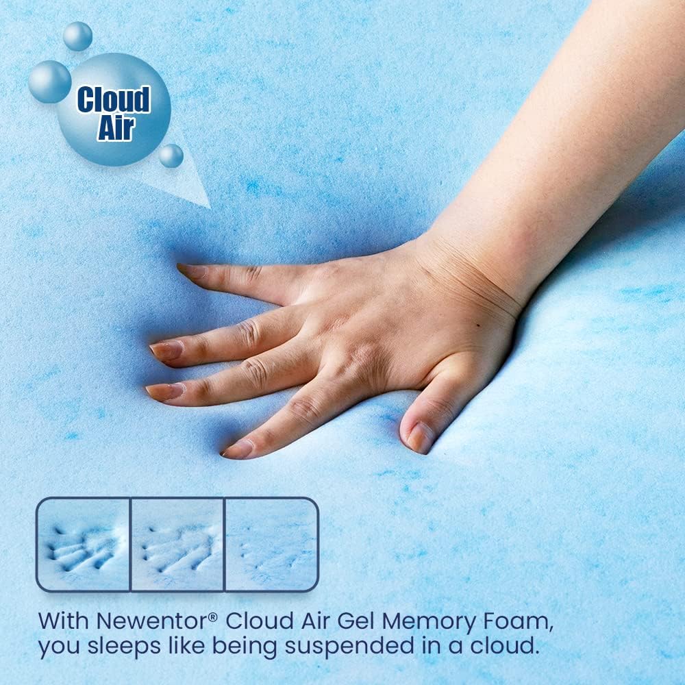 Newentor® 3 Inch Memory Foam Mattress Topper Queen, Soft & Supportive Mattress Pad with Removable Cover, Luxury Premium Foam Bed Topper for Pain Relief, Queen