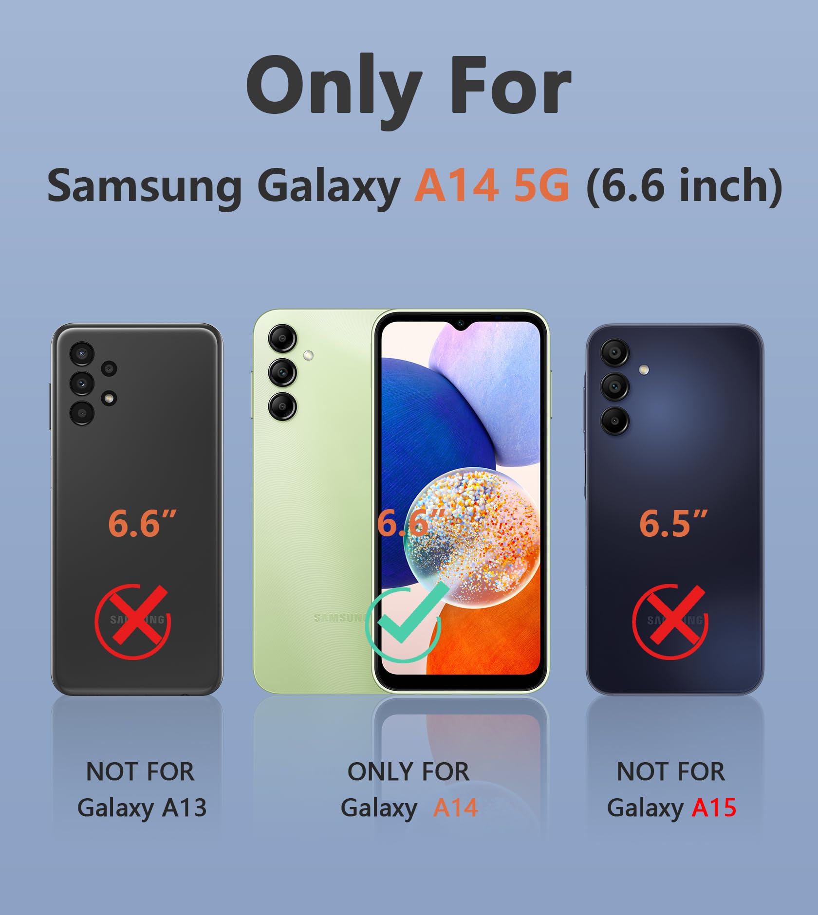 FNTCASE for Samsung Galaxy A14-5G Case: Dual-Layer Protective Textured Shockproof Rugged TPU Cover with Kickstand | Military Grade Drop Protection | Heavy Duty Cell Phone Protector - Purple