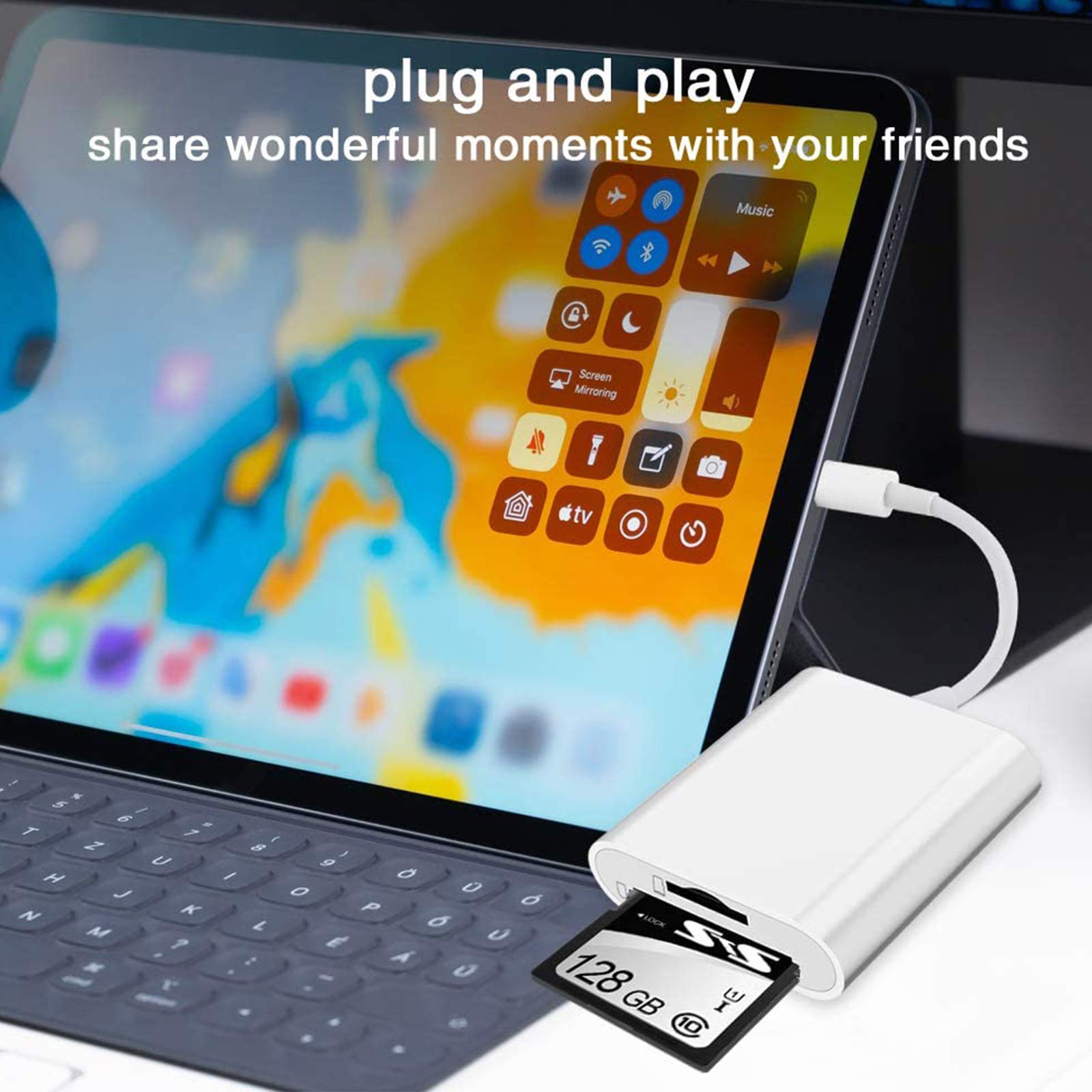 Leica Geosystems AG SD Card Reader for iPhone iPad,Dual Slot Lightning to SD/TF Camera Adapter Converter Portable Micro 14/13/12/11/X/XR/8/7/iPad, No App Required,Plug and Play