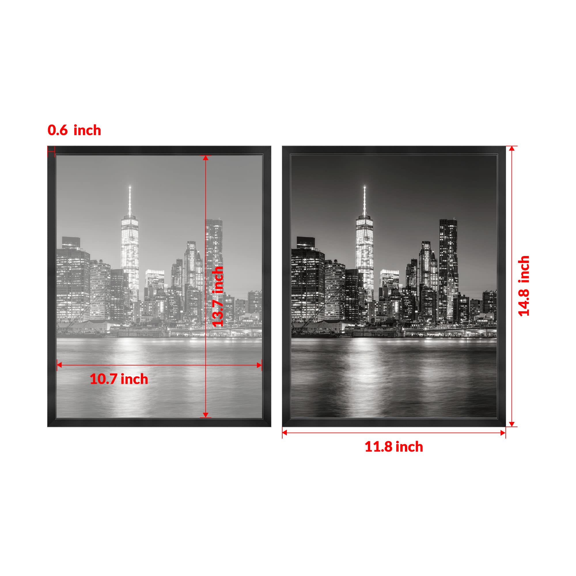 Annecy 11x14 Picture Frame Black(2 Pack), 11 x 14 Picture Frame for Wall Decoration, Classic Black Minimalist Style Suitable for Decorating Houses, Offices, Hotels