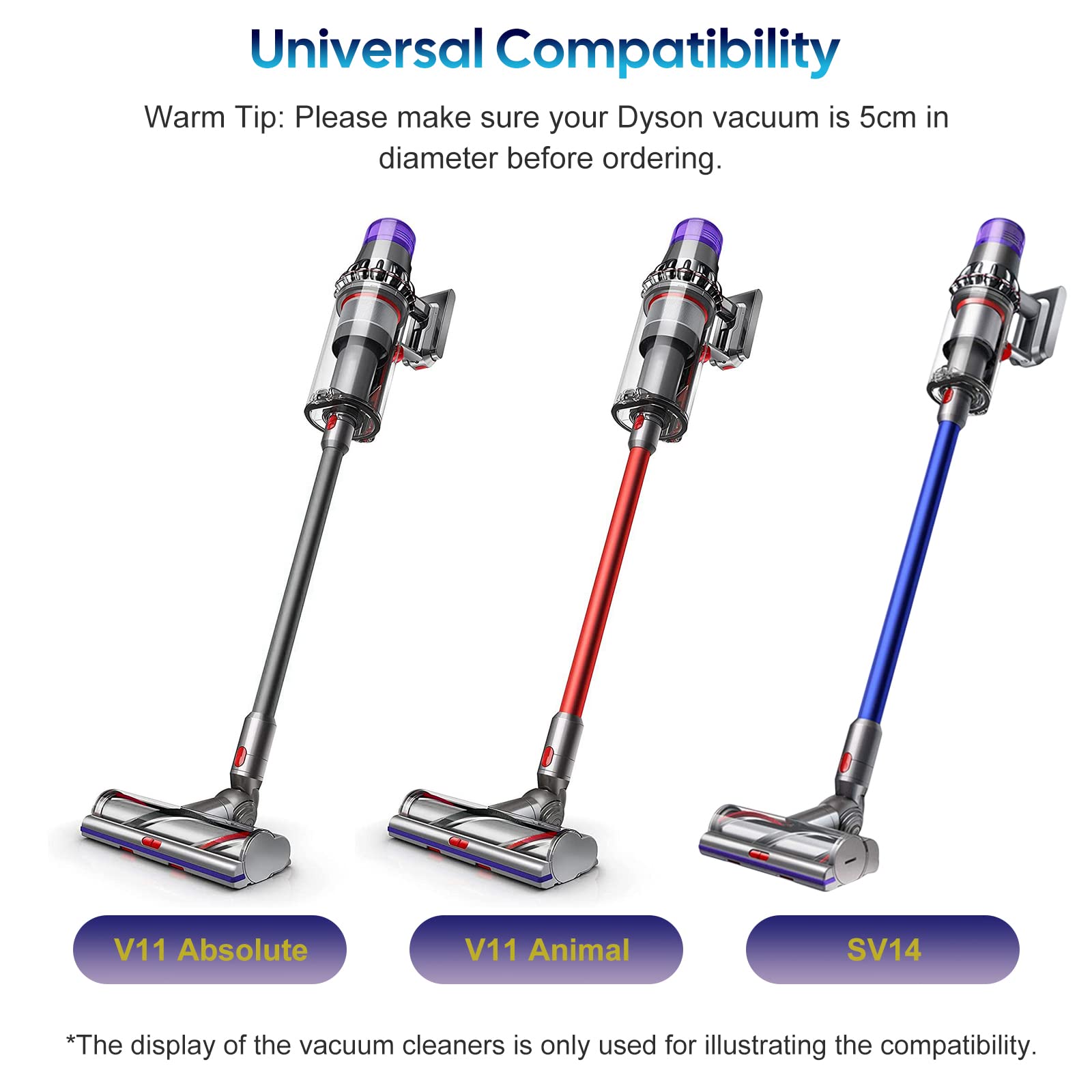 WIOR Roller Brush Roll Bar Replacement Compatible with Dyson V11 Cordless Vacuum Cleaner, Brushroll Roller Brush Replacement Attachment for Dyson V11 Cleaner Head Brush Part No. 970135-01, 970100-05