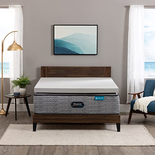 Beautyrest Black Diamond Cooling, Pressure-Relieving Memory Foam Mattress Topper, Twin XL, 3-Inch, Grey