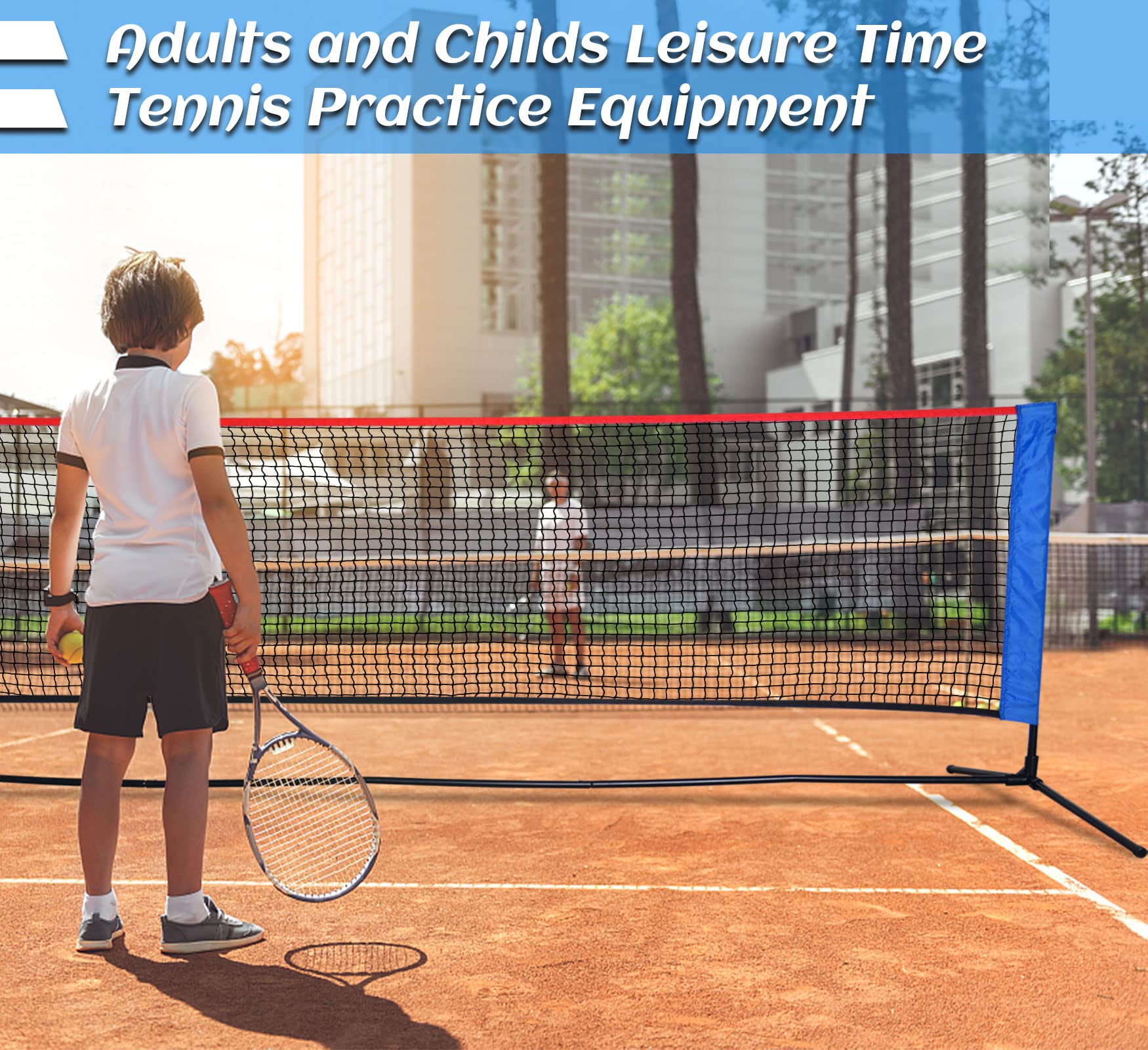 Volleyball Net with Poles 10FT Portable Volleyball Net Height Adjustable for Outdoor Backyard