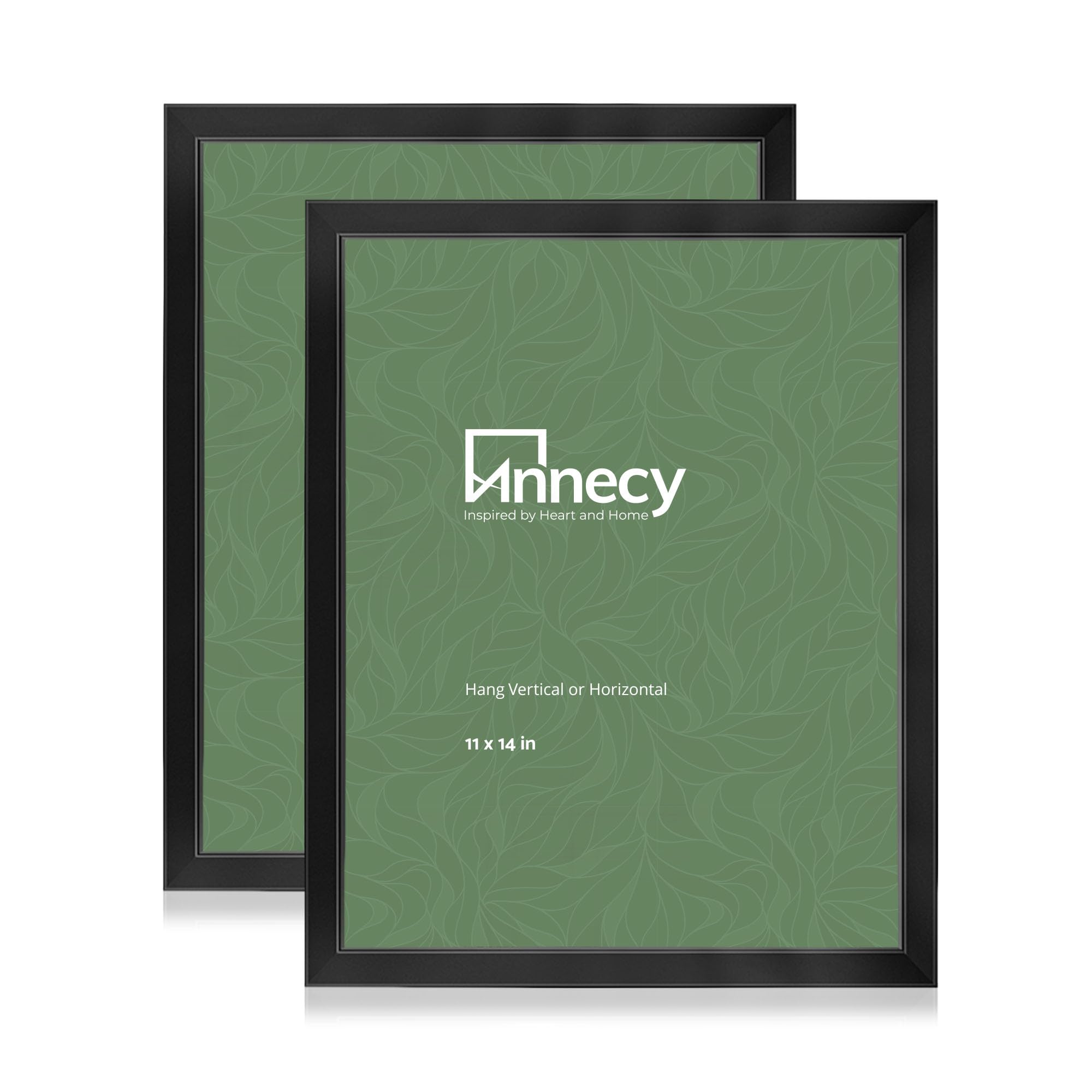 Annecy 11x14 Picture Frame Black(2 Pack), 11 x 14 Picture Frame for Wall Decoration, Classic Black Minimalist Style Suitable for Decorating Houses, Offices, Hotels