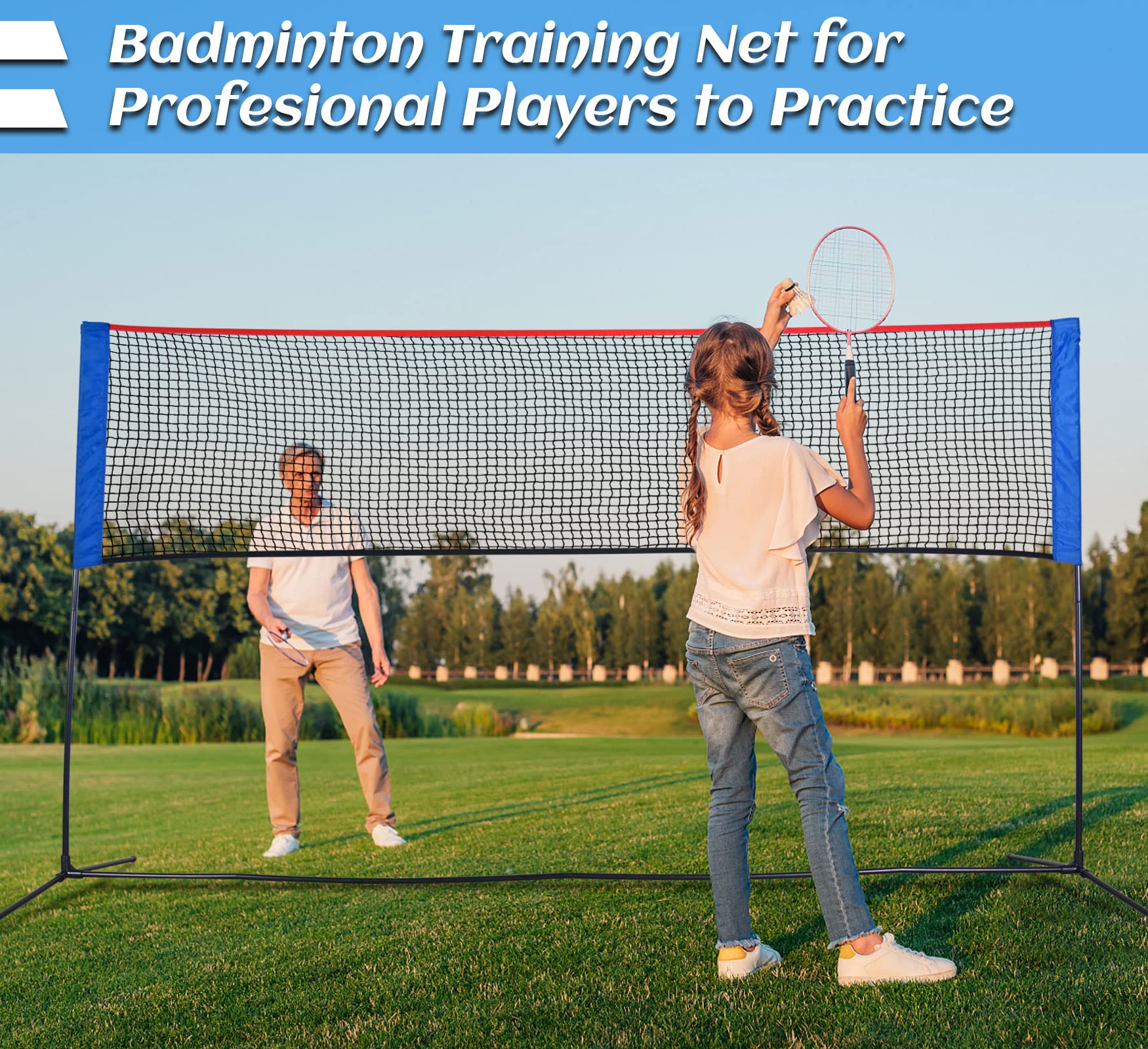 Volleyball Net with Poles 10FT Portable Volleyball Net Height Adjustable for Outdoor Backyard