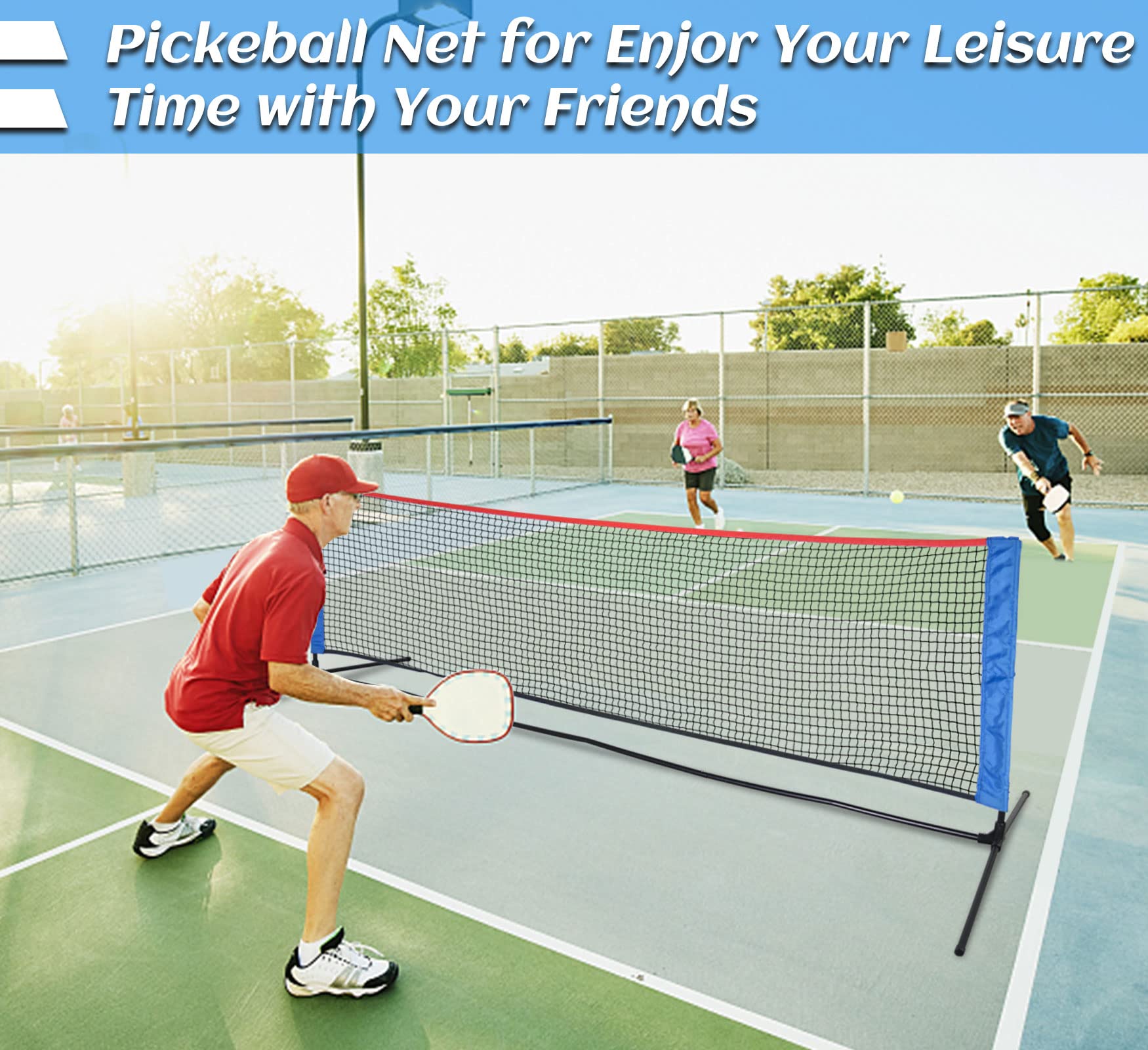 Volleyball Net with Poles 10FT Portable Volleyball Net Height Adjustable for Outdoor Backyard