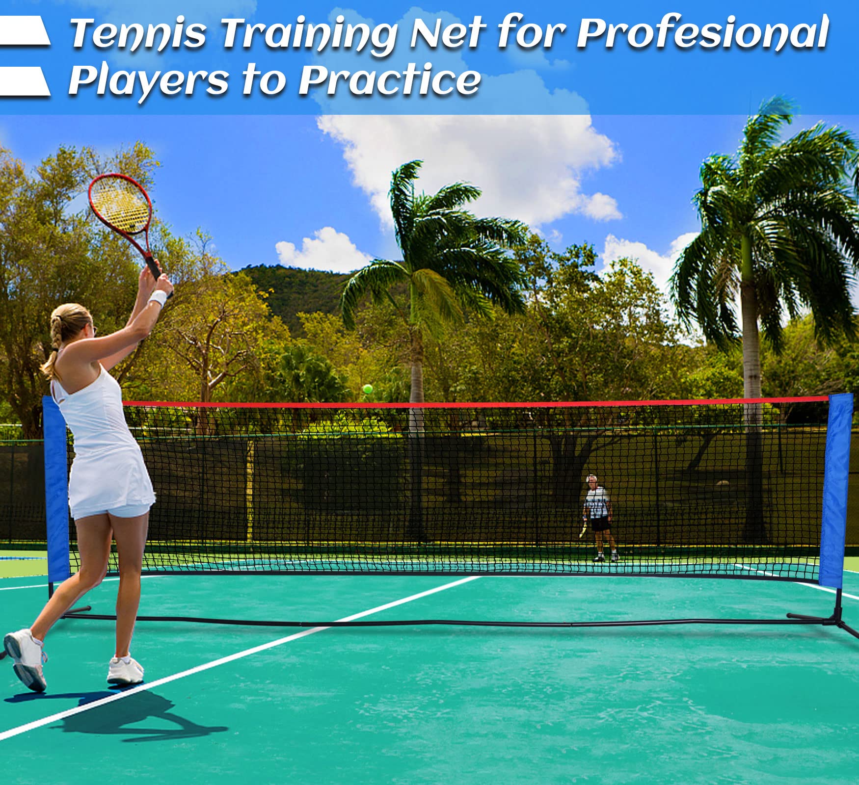 Volleyball Net with Poles 10FT Portable Volleyball Net Height Adjustable for Outdoor Backyard