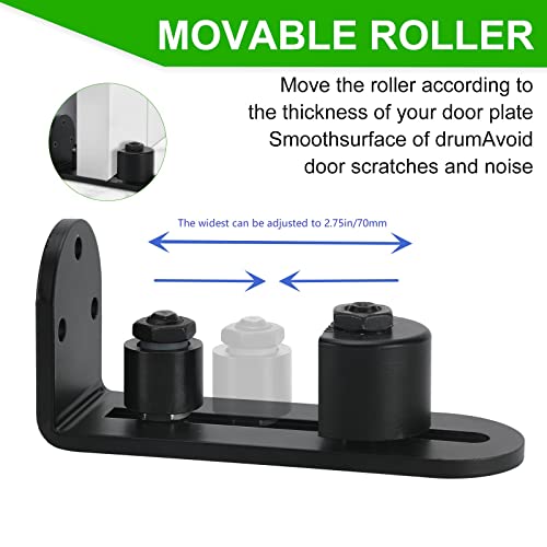 Sliding Barn Door Floor Guide Bearing Design, Barn Door Floor Guide Adjustable Rollers at The Bottom Sturdy and Durable Steel Frame.
