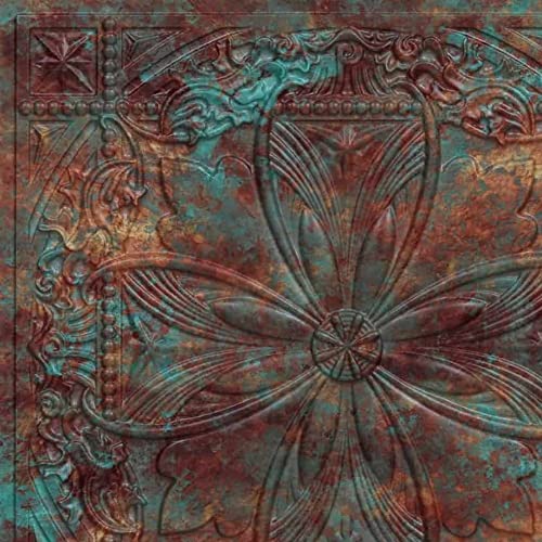 From Plain To Beautiful In Hours 337rp-24x24-25 Helena PVC 2' x 2' Lay-in or Glue-up Ceiling Tile (Covers / 100 sq.ft), Rustic Patina, 25