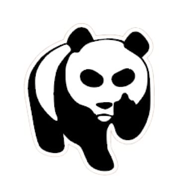 MAKTEM Panda Vinyl Sticker Black and White JDM Trendy Cartoon Sticker for car, Kawaii Custom Panda with Sarcasm Prank Adult Humor Car Accesories, 6 x 6 inch