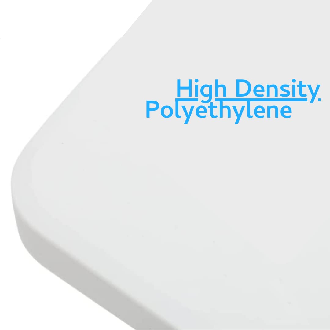 New Home Era 30" Height Adjustable Plastic Folding Tray Table - Portable, Easy Storage, and Perfect for Living Room and Bedroom - White