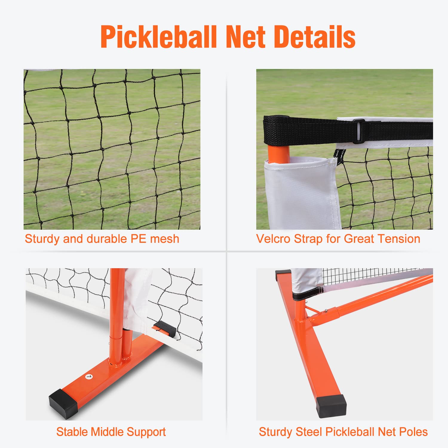 Horseshoe Tossing Game Kit & Pickleball Net with 4 Pickleballs