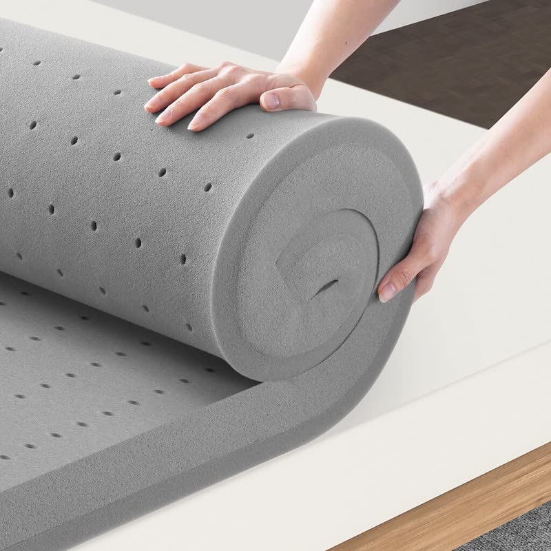 Maxzzz 3 Inch Memory Foam Mattress Topper Full Size, Medium Firm Bamboo Bed Mattress Topper, Ventilated Mattress Pad CertiPUR-US Certified Plush