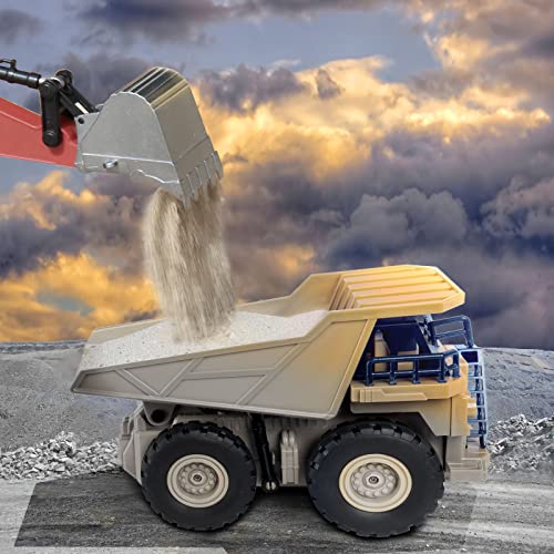 Funbud Remote Control Dump Truck for Boys Ages 6-12, RC Construction Vehicle Engineering Toys, Birthday Ideas for 7 8 9 10 11 Year Old Kids