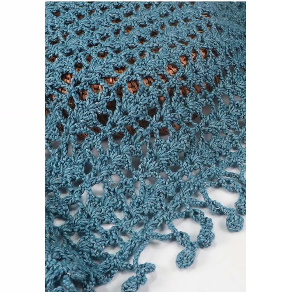 Knitted Yarn Skeins Handcrafting Cotton Yarns 50G Crocheting Yarn Soft Medium Thick Skeins Sweater Scarf Crochet Warm Wool Tools 400m Sweater Cotton Yarn 2 Rolls (Blue)