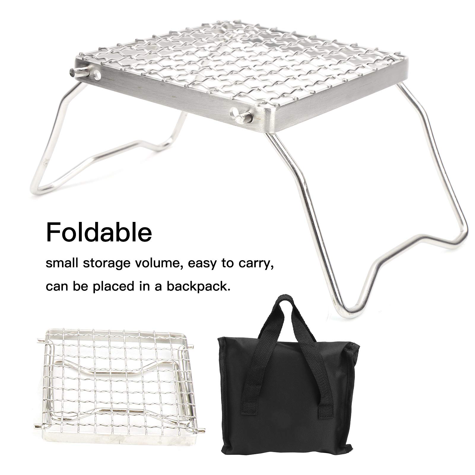 Barbecue Grill, Heavy Duty Portable with Legs Campfire Grill, with Carrying Bag for Backpacking Hiking