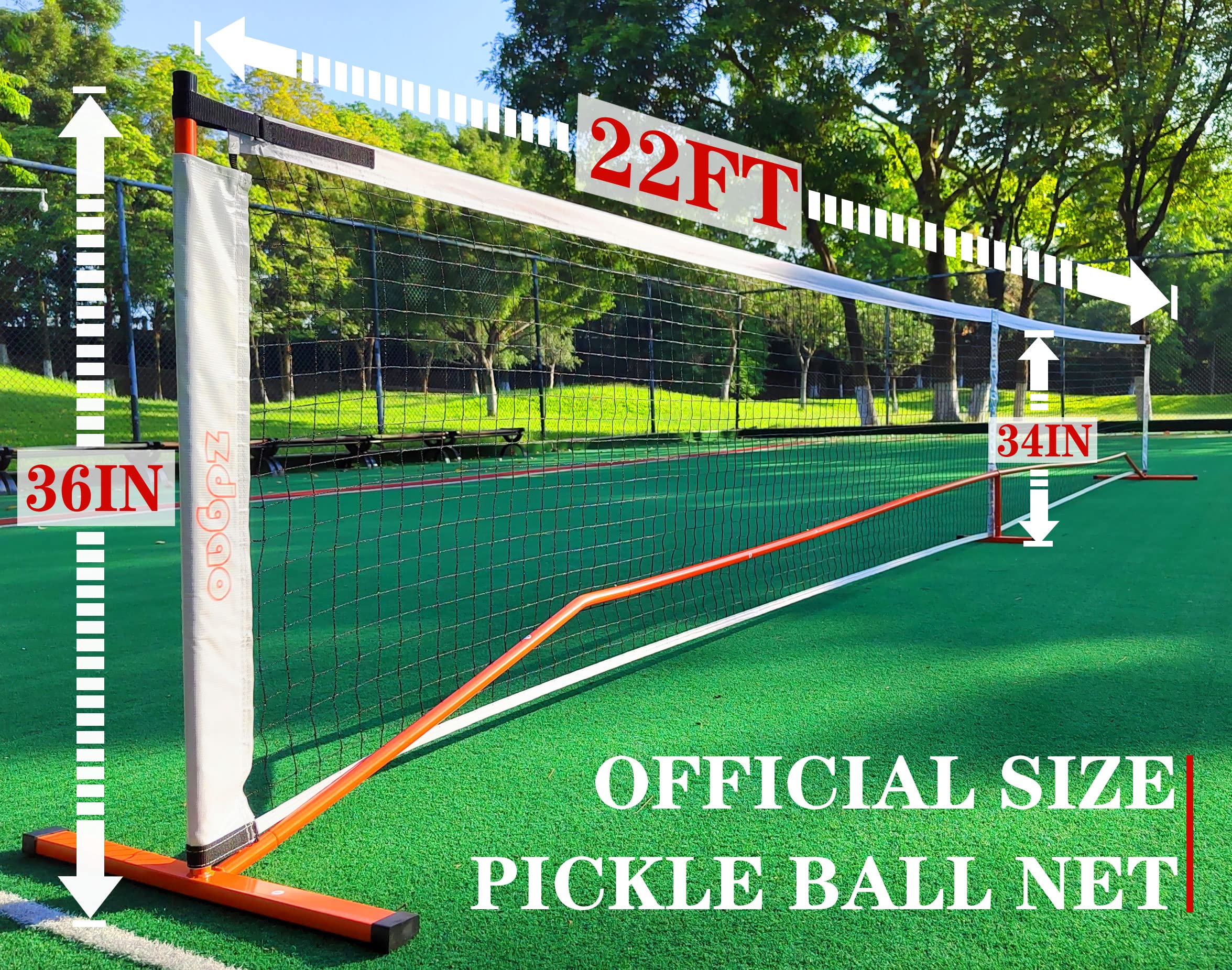 Zdgao Pickleball Net with Court Marking Kit, 4 Pickle Balls, and Carry Bag - Complete Bundle for Easy Setup and Play on Any Surface