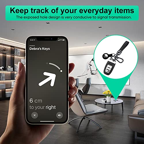 PICKBEAU 3 in 1 Leather Keychain for Men Women, Carabiner Key Ring Clip Car Key Chain With Anti Loss D-Ring
