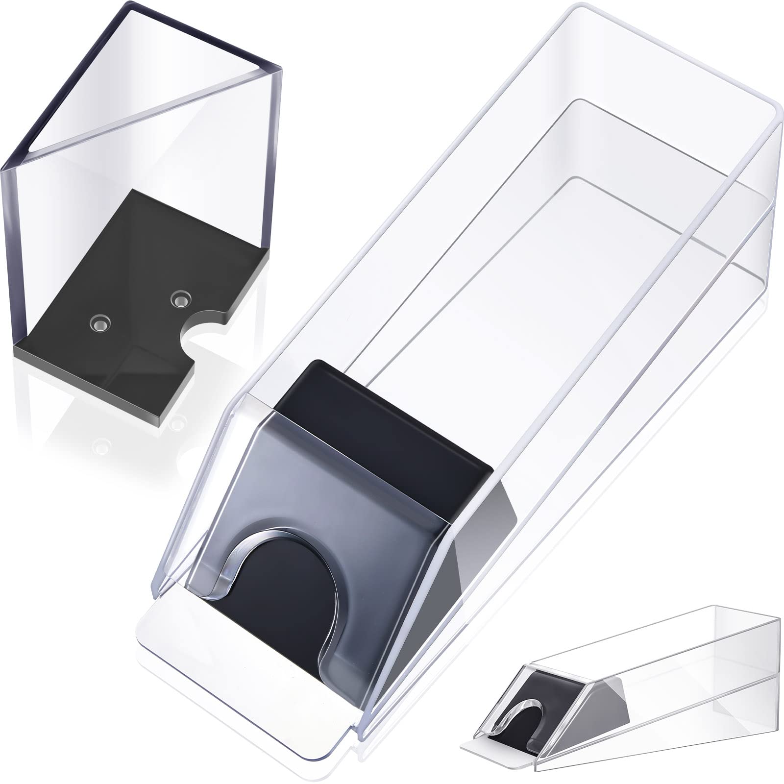 Deekin 6 Deck Blackjack Shoe with Discard Tray Clear Acrylic Card Dispenser for Playing Cards Playing Card Blackjack Dealing Shoe Dispenser Discard Holder Trays for Blackjack Games (2 Pieces)