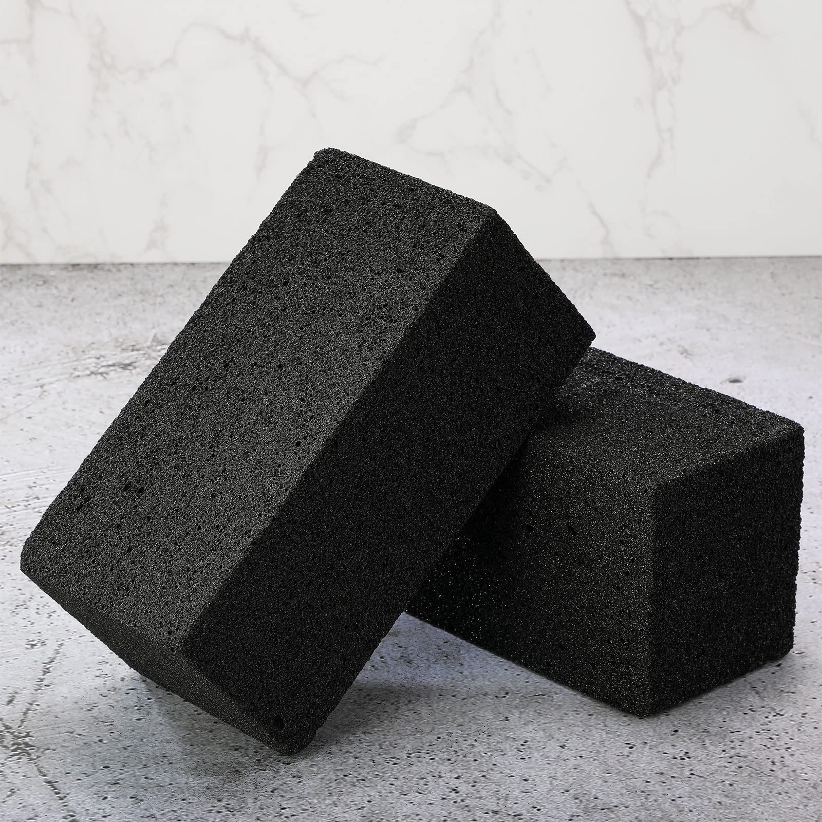 10 Pieces Commercial Grade Grill Cleaning Brick Bulk Heavy Duty Pumice Stone Brick Cleaning Grill Stone Reusable for Home Restaurant Griddles, Flat Top and BBQ Grates Outdoor Cleans(Black)