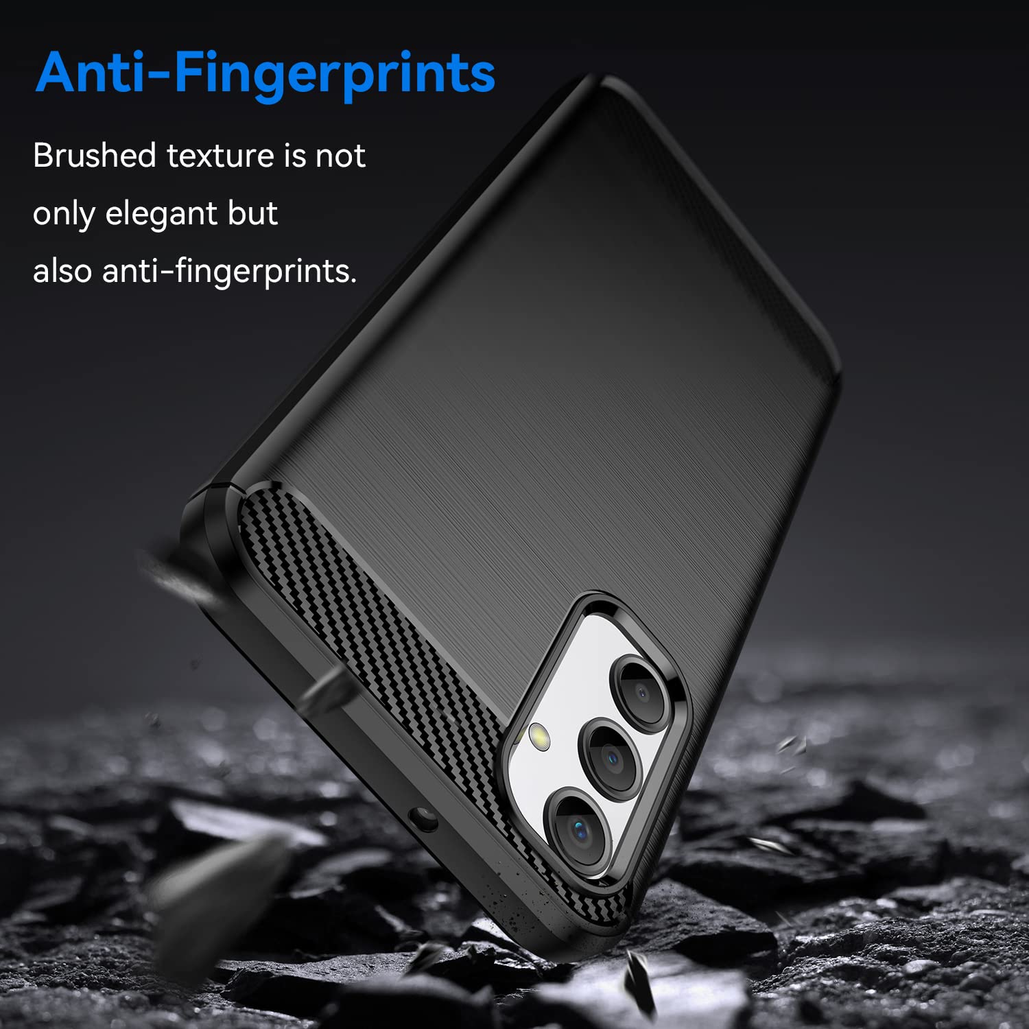 Osophter for Samsung Galaxy A24 4G Case: with 2pcs Screen Protector Shock-Absorption Flexible TPU Rubber Protective Phone Cover for Samsung Galaxy A24(Black)