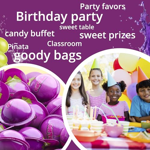 Gummy Candy - Large Jelly Filled Gummies - Grape Candies Filled with Grape Jam - 17 Pcs Individually Wrapped Chewy Candy Gummies in Jar - 1.18 Inches Big Fun Kids Candy - Easter Egg Stuffers