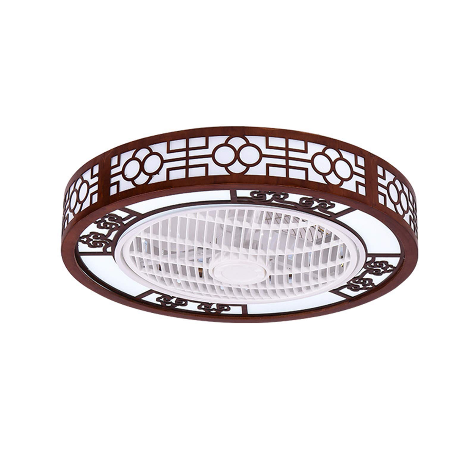 Ceiling Fan with Light, 22" Chinese Style Ceiling Fan Dimmable 64W LED Light with Remote Control Flush Mount Lamp for Bedroom Living Room Children's Room