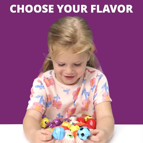 Gummy Candy - Large Jelly Filled Gummies - Grape Candies Filled with Grape Jam - 17 Pcs Individually Wrapped Chewy Candy Gummies in Jar - 1.18 Inches Big Fun Kids Candy - Easter Egg Stuffers