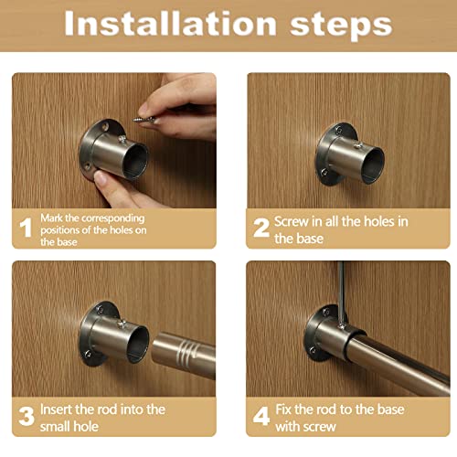 CALCHELE Closet Rods for Hanging Clothes, 15 to 50 Inch Adjustable Clothes Rod for Closet, Heavy Duty Closet Rod Extender Closet pole for Wardrobes