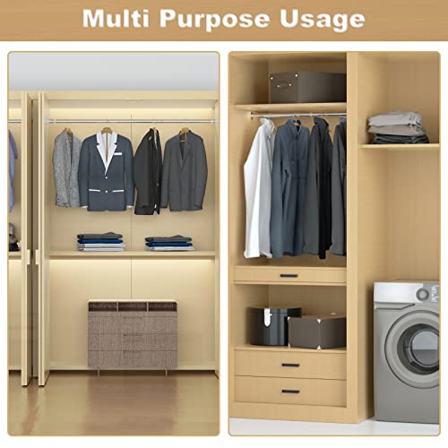 CALCHELE Closet Rods for Hanging Clothes, 15 to 50 Inch Adjustable Clothes Rod for Closet, Heavy Duty Closet Rod Extender Closet pole for Wardrobes