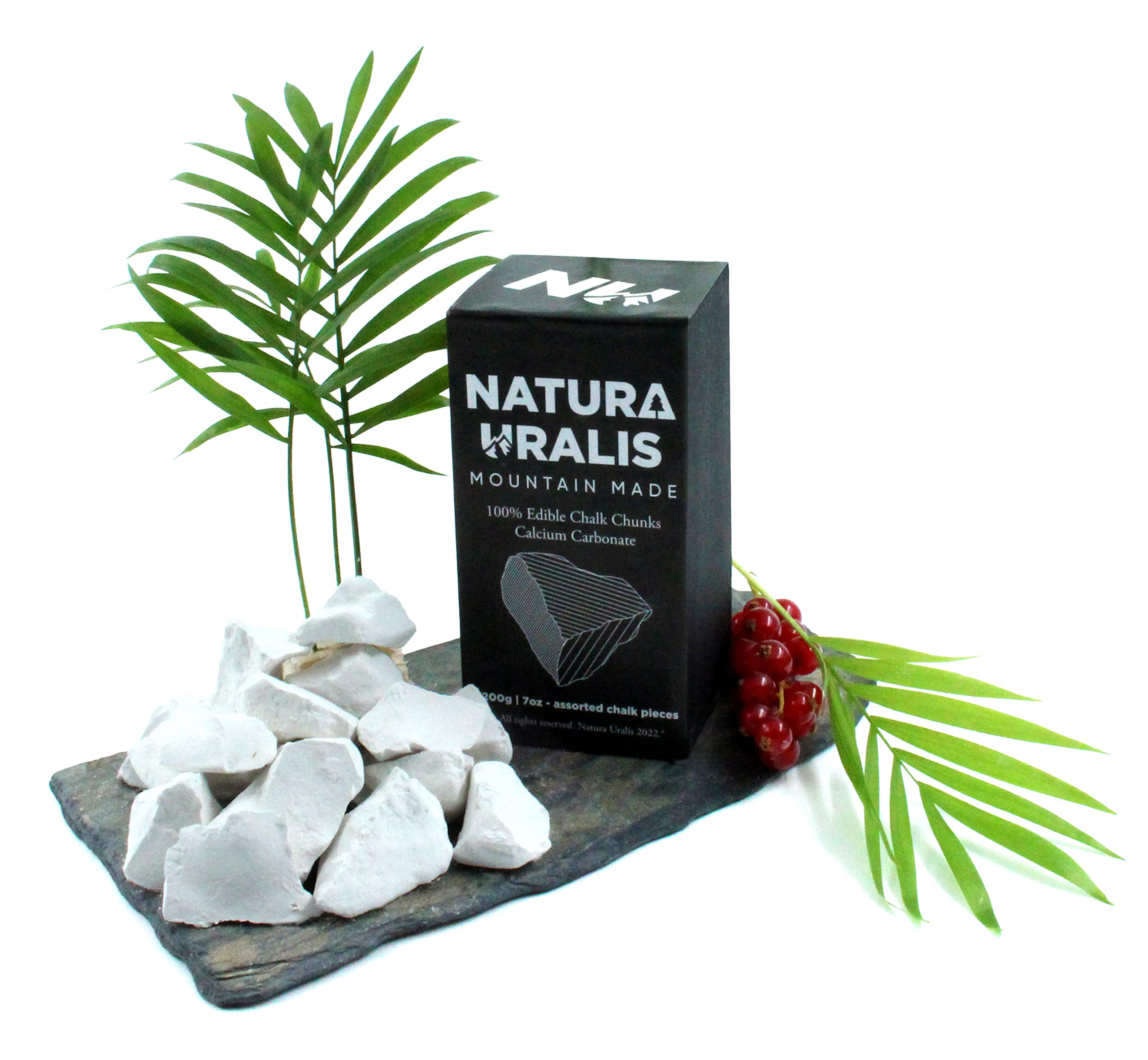 Natura Uralis Premium Belgorod Chalk Chunks | 7 oz of White Chalk Chunks - Amazing Crunch, Satisfying Earthy, Velvety and Firm Texture, ASMR Sensation, Natural Calcium Carbonate