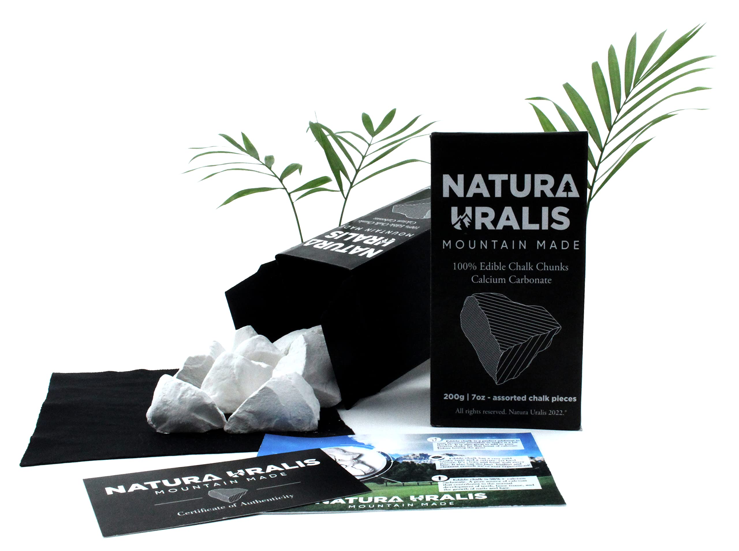 Natura Uralis Premium Belgorod Chalk Chunks | 7 oz of White Chalk Chunks - Amazing Crunch, Satisfying Earthy, Velvety and Firm Texture, ASMR Sensation, Natural Calcium Carbonate