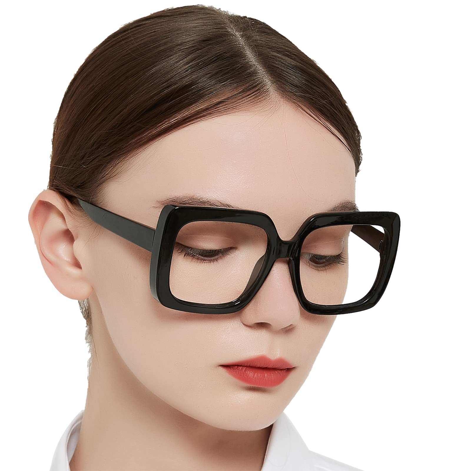 OCCI CHIARI Oversized Reading Glasses for Women 2.5 Bifocal Readers with Blue Light 1.0 1.25 1.5 1.75 2.0 2.25 2.5 2.75 3.0 3.5 (Black,2.50)