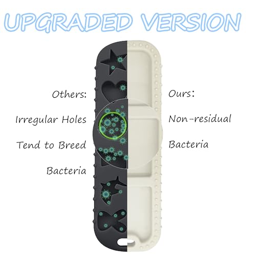2 Pack Silicone Baby Teething Toys,Pacifiers for Toddlers Infant,Remote Control Shape Baby Teething Toys for Babies 6-12&12-18&18-24 Months,Remote Teether for Baby Chew Toys,Black+White