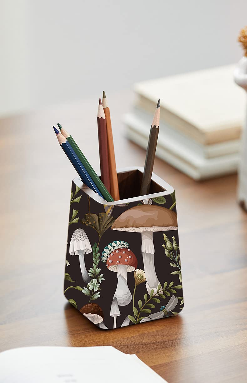 HAOKHOME Peel and Stick Wallpaper Boho Mushroom Removable Stick on Forest Contact Paper for Bathroom Black/Brown/Green 17.7in x 32.8ft