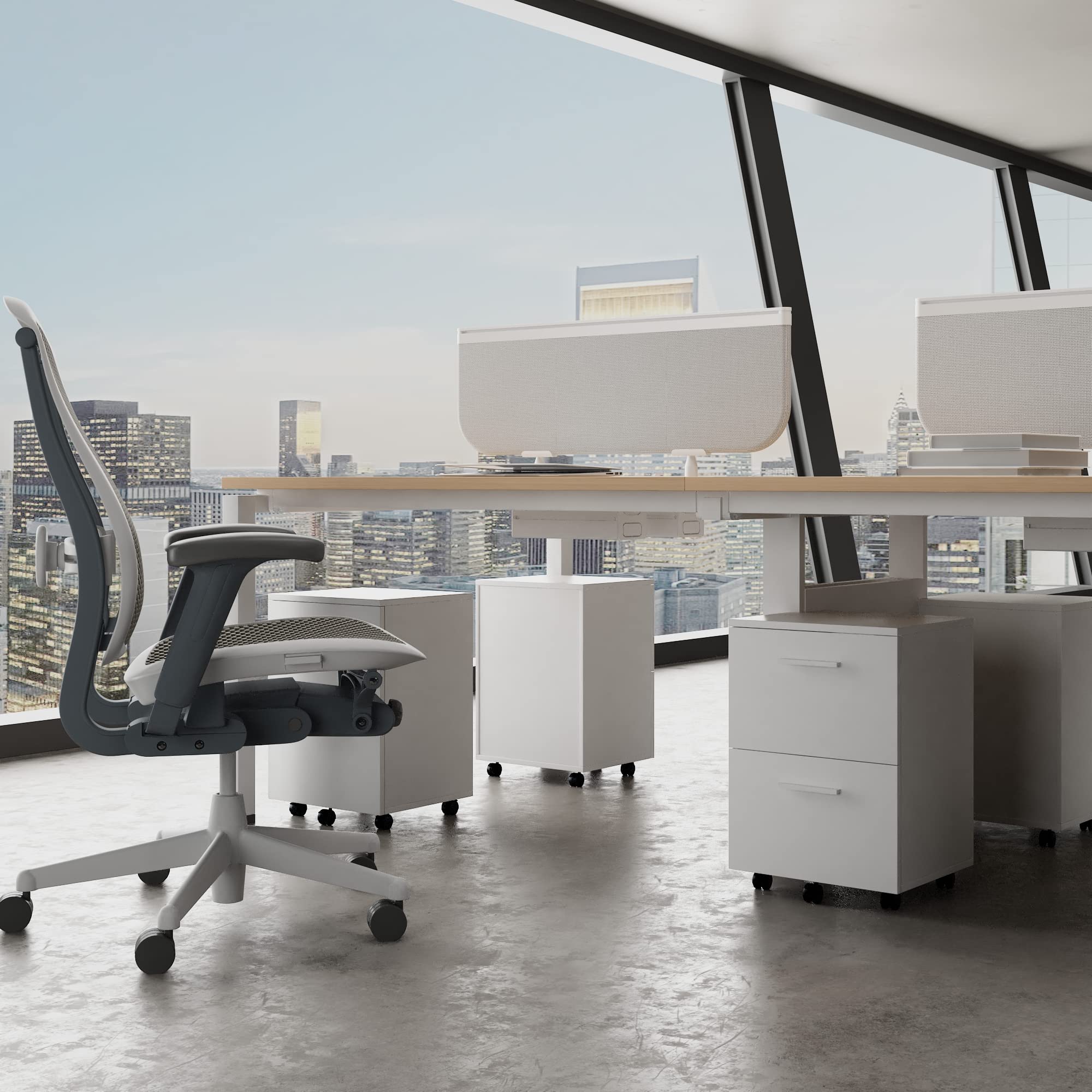 VICLLAX 2 Drawer Mobile Filing Cabinet, Vertical File Cabinet for Legal/Letter/A4 Files, Assembled Needed, White