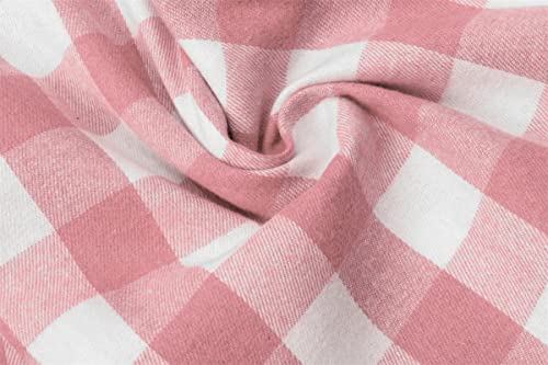 SANGTREE Mens Short Sleeve Plaid Shirt Summer Button Down Shirt Pink White Plaid,Small