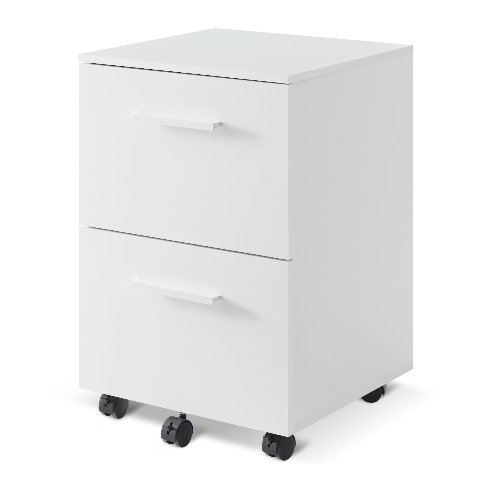 VICLLAX 2 Drawer Mobile Filing Cabinet, Vertical File Cabinet for Legal/Letter/A4 Files, Assembled Needed, White
