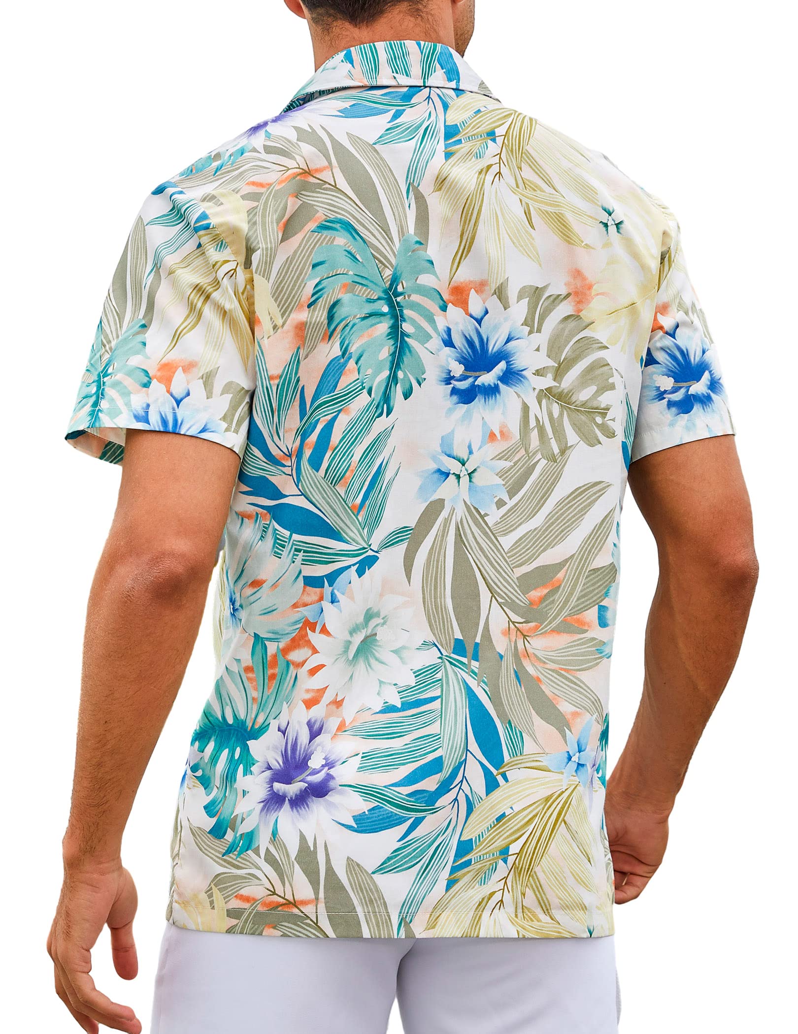 ZAFUL Men's Hawaiian Printed Shirts Casual Short Sleeve Button Down Camp Shirt