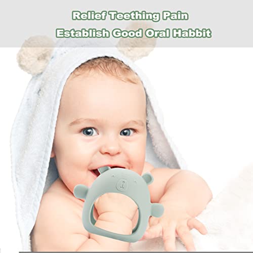 Teething Toys for Babies 3+ Months, AEOLZ Infants Anti-Drop Silicone Baby Mitten Teether Toy for Soothing Sore Gums, Baby Teething Relief Sucking Needs Chew Toy, BPA Free