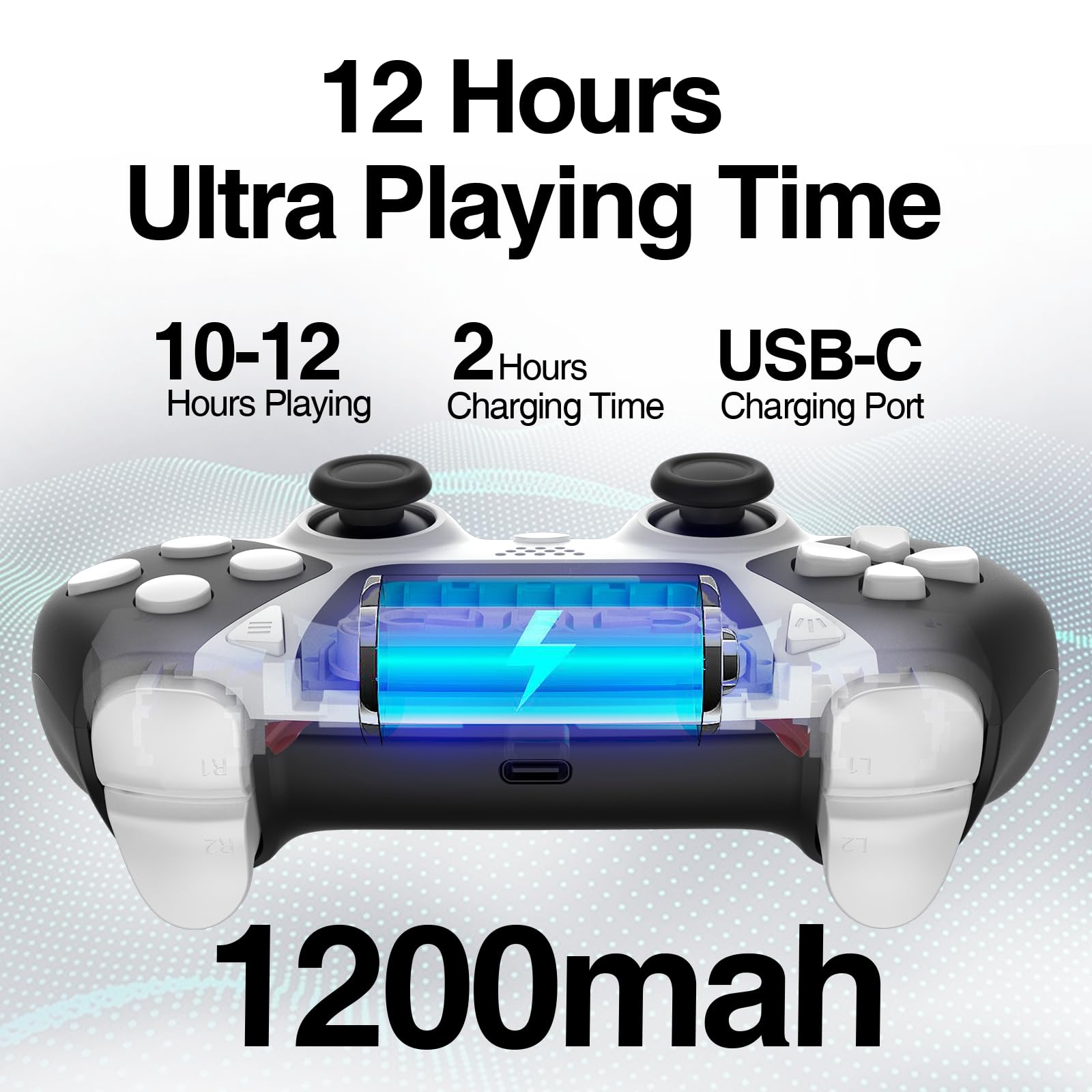 AUGEX Wireless Controller for PS4, PS5, PC & Phone, Gamepad with Turbo, Remappable Buttons, Ergonomic Design, Black