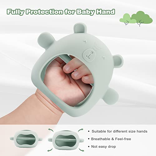 Teething Toys for Babies 3+ Months, AEOLZ Infants Anti-Drop Silicone Baby Mitten Teether Toy for Soothing Sore Gums, Baby Teething Relief Sucking Needs Chew Toy, BPA Free