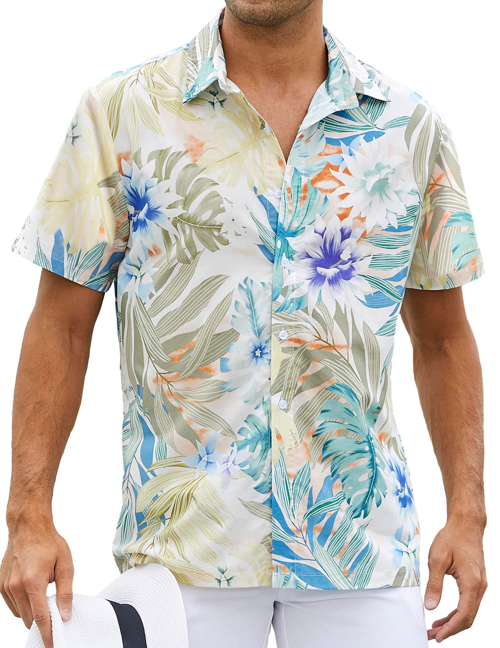 ZAFUL Men's Hawaiian Printed Shirts Casual Short Sleeve Button Down Camp Shirt