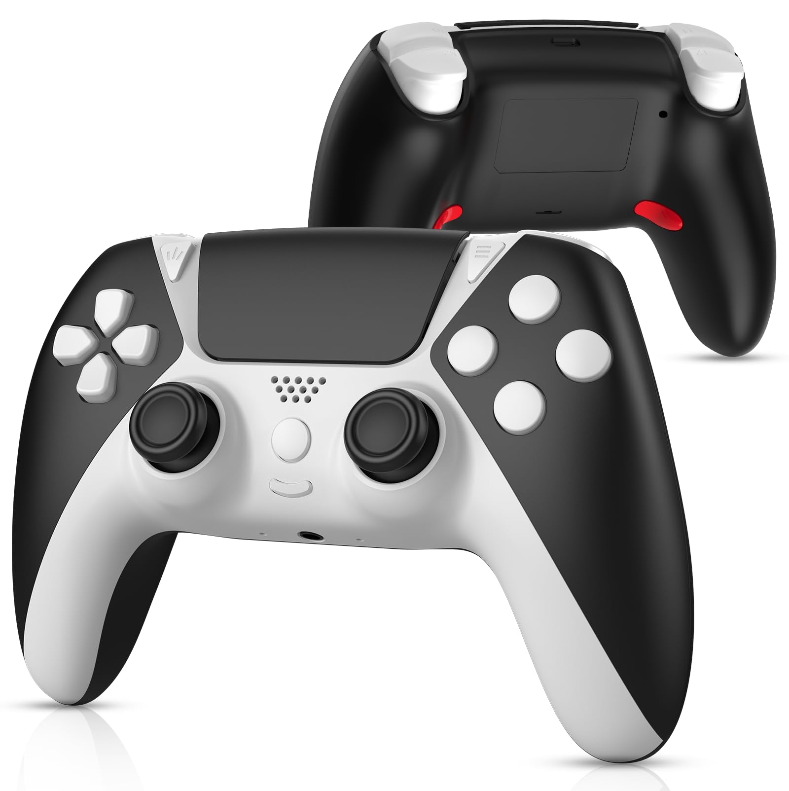 AUGEX Wireless Controller for PS4, PS5, PC & Phone, Gamepad with Turbo, Remappable Buttons, Ergonomic Design, Black