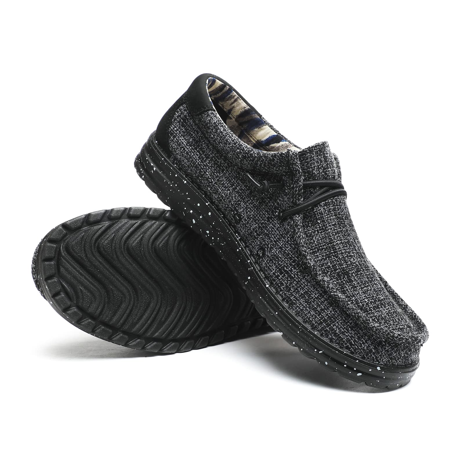 Men's Slip-On Loafers Casual Shoes Lightweight Comfortable Breathable Fashion Soft Sole Plantar Fasciitis Black Zapatos Mocasines para Hombre US7