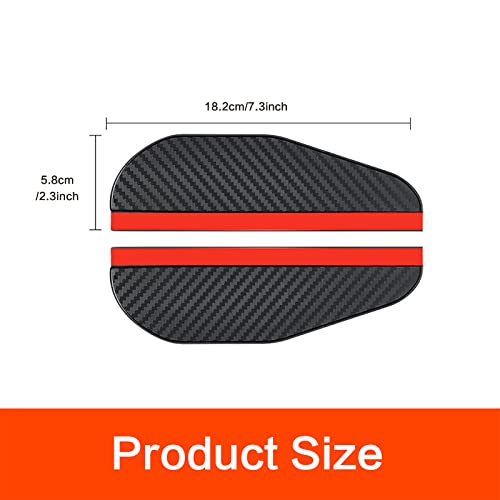 AOCISKA 2 Packs Carbon Fiber Rain Visors with Eyebrows, Universal Rear View Mirror Covers